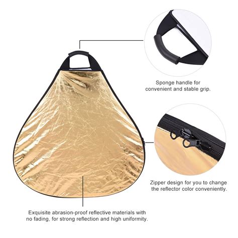 5in1 Portable Reflector 60cm 5 Color Triangle Phot Grandado