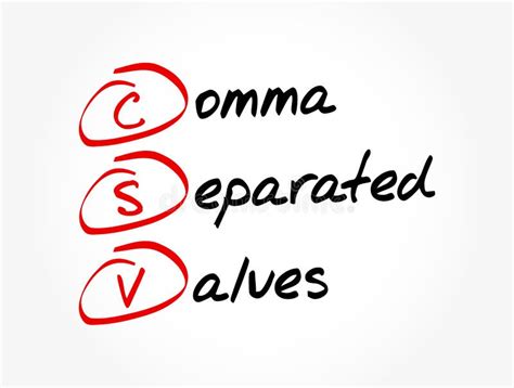 Csv Comma Separated Values Acronym Technology Concept Background Stock Illustration