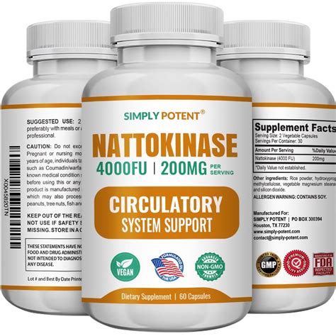 Simply Potent Nattokinase 4000 Fu High Potency Enzyme For Heart