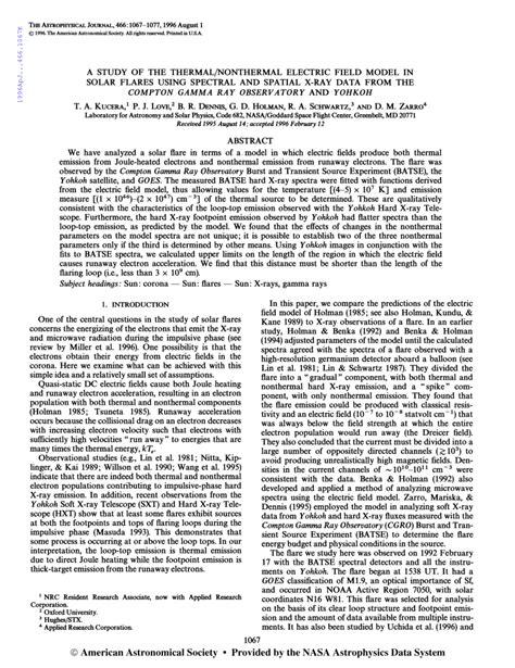 PDF A Study Of The Thermal Nonthermal Electric Field Model In Solar Flares Using Spectral And
