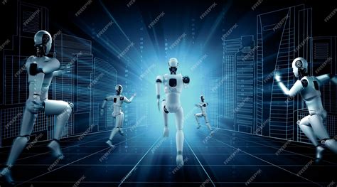 Premium Photo Mlp Running Robot Humanoid Showing Fast Movement And Vital Energy