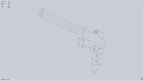 Minimal Pistol D Model In Pistol DExport