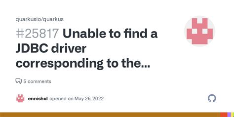 unable to find a jdbc driver corresponding to the database kind