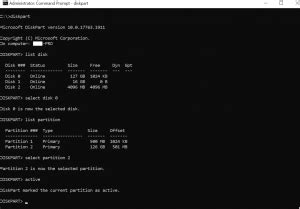 Active Command Mark Disk Partition As Active Active Directory Tools