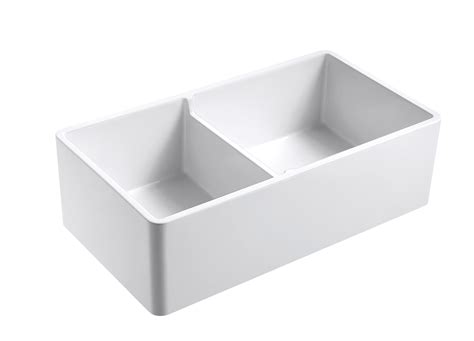 Olde London Farmhouse Fireclay 33 Double Bowl Kitchen Sink With Grid