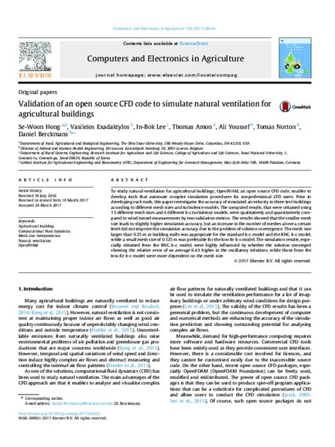 Pdf Validation Of An Open Source Cfd Code To Simulate Natural Ventilation For Agricultural