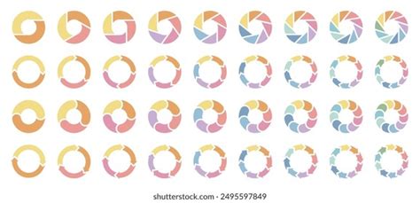 Set Pie Charts Arrows Retro Colors Stock Vector Royalty Free 2495597849 Shutterstock