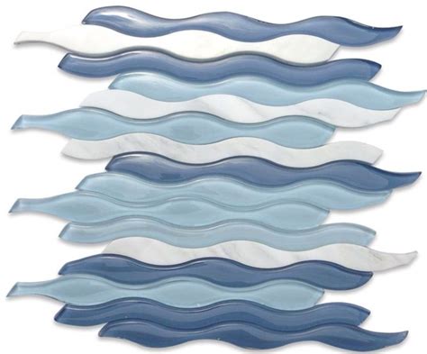 Looks Like The Waves Of The Ocean Really Great For A Beach Chic Kitchen Mosaic Wall Tiles