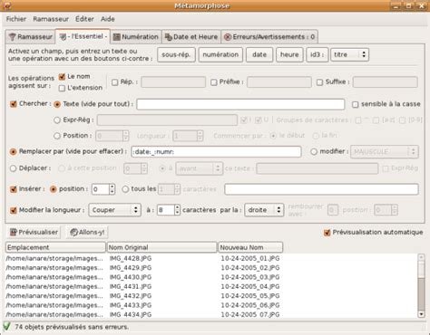 Métamorphose A File and Folder Renamer ScreenshotsM1