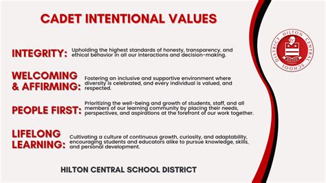 Hilton Board Of Education Adopts Cadet Intentional Values Westside