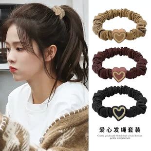 韩版爱心发绳女扎头发皮筋新款简约高弹力耐用头绳发饰不伤发圈 阿里巴巴
