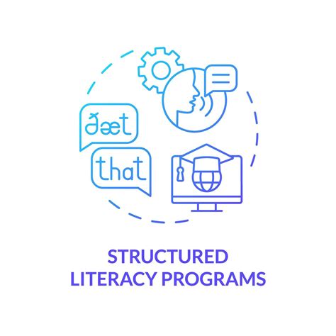 2d Gradient Blue Icon Structured Literacy Programs Concept Simple