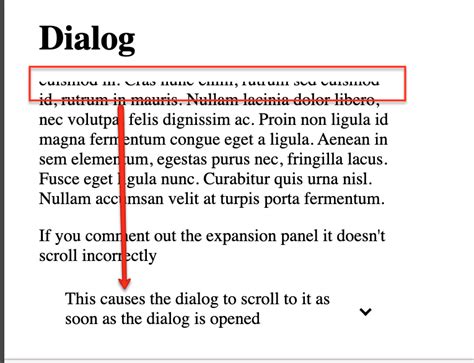 Bug MatDialog MatExpansionPanel MatExpansionPanel Causes MatDialog To