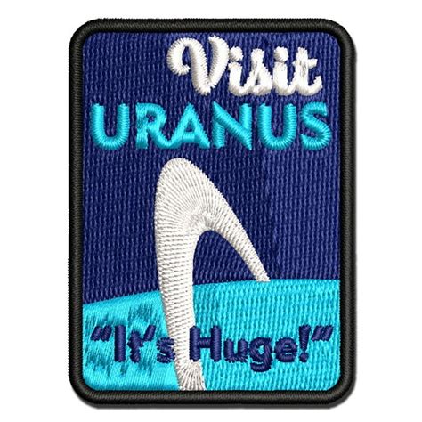 Visit Uranus Science Fiction Destination Applique Multi Color Embroidered Iron On Patch 2 0