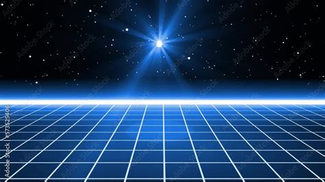 Retort Loop Animation With Blinking Stars Moving Background 80s Futuristic Retro Background
