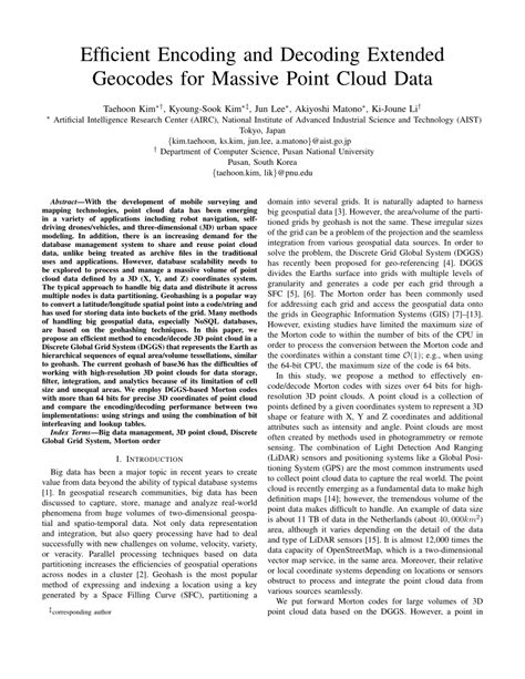Pdf Efficient Encoding And Decoding Extended Geocodes For Massive