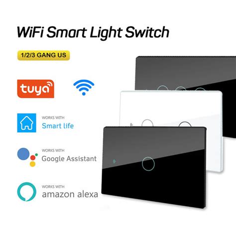 WiFi Switch Smart Wall Light Switch Capacitive No Neutral Wire Glass Screen Touch Control Single