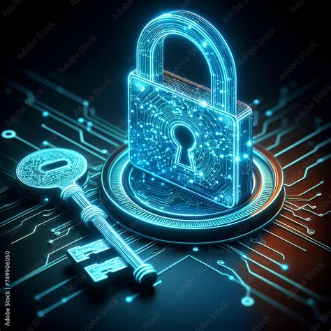 Cyber Security Digital Data Protection With A Locker Passkey Lock Nkey Fingerprint Ai