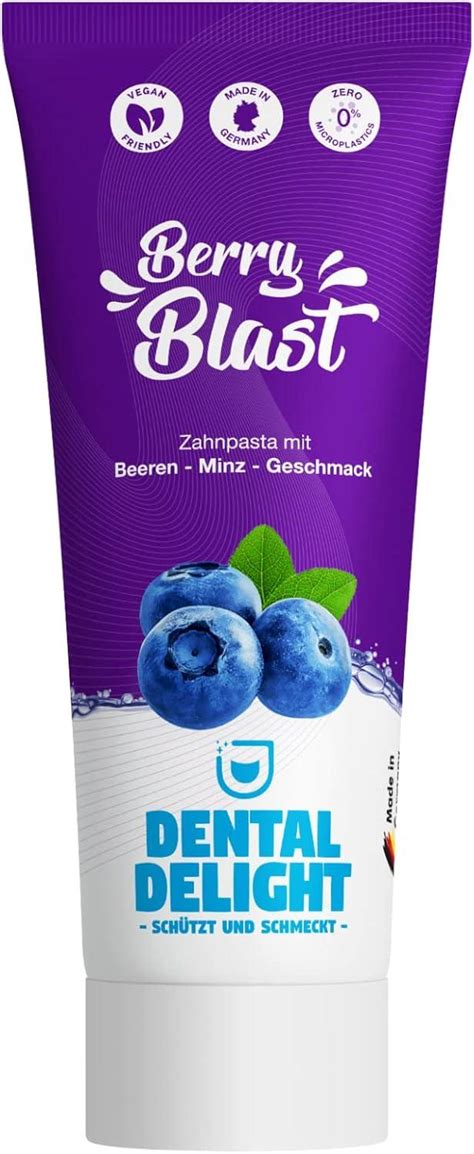 Dental Delight Berry Blast Vegan Fruity Toothpaste 4x Blueberry