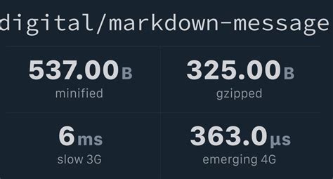 Gluedigitalmarkdown Message Bundlephobia