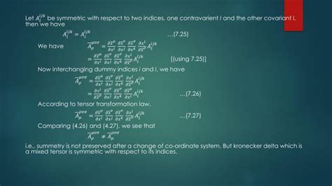 Ppt Mathematical Physics Tensor Unit 7pdf