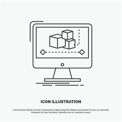 Animation Computer Editor Monitor Software Icon Line Vector Gray Symbol For Ui And Ux