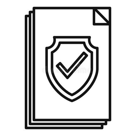 Pc Protection Icon Outline Vector Secure Data Stock Vector Illustration Of Policy Privacy