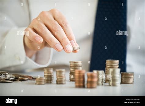 A Man Sorting Change Stock Photo Alamy