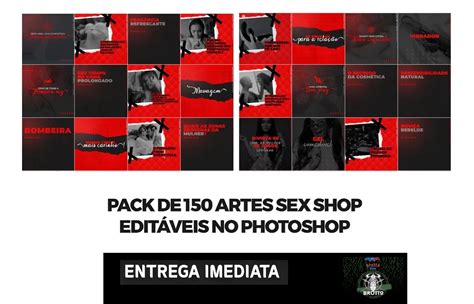 Pack 150 Artes Para Sex Shop Editáveis Photoshop Serviços Digitais