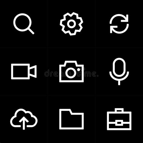 set of icons for simple flat style ui design stock vector