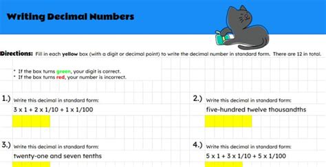 Self Checking Writing Decimal Numbers Word Form And Expanded Form