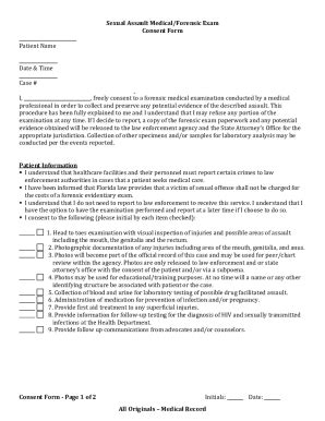 Fillable Online Sexual Assault Forensic Medical Exam Documentation Revised Fax Email Print