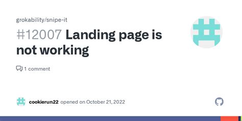 landing page is not working · issue 12007 · snipe snipe it · github