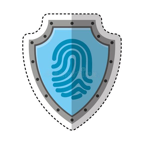 Shield Fingerprint Isolated Stock Illustration Illustration Of Lock Defend 143999937