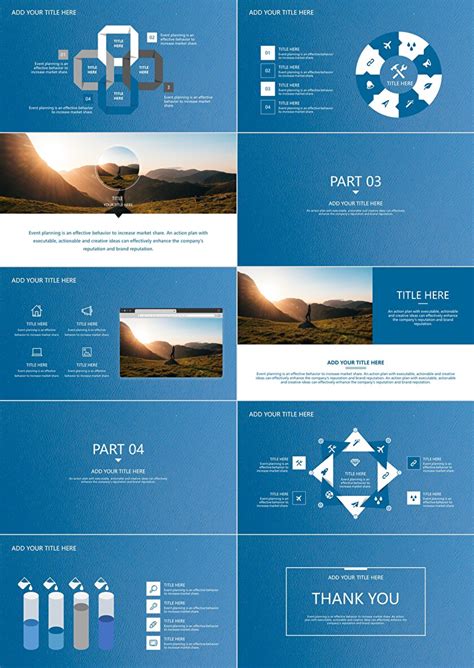 简约欧美大气蓝色海洋系商务汇报通用ppt模板 卡卡办公