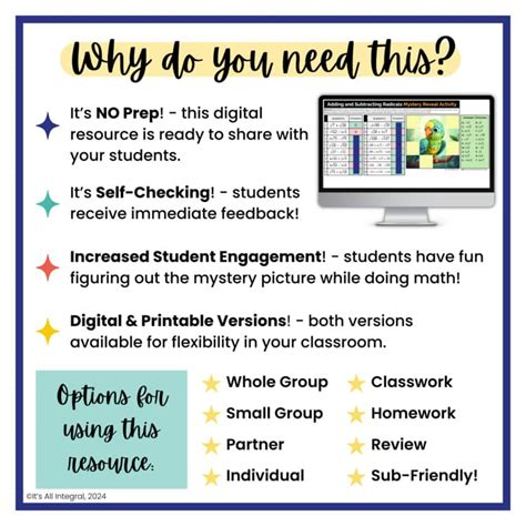Adding And Subtracting Radical Expressions Self Checking Mystery Reveal