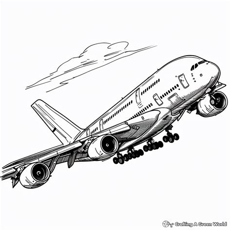 A380 Airplane Coloring Pages