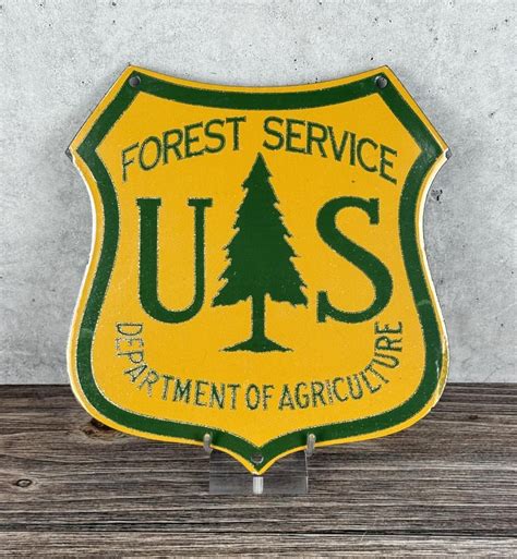 Porcelain Usfs Us Forest Service Shield Sign
