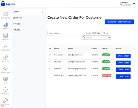Laravel Ecommerce Admin Order Creation Bagisto