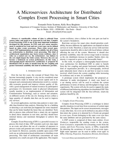 A Microservices Architecture For Distributed Complex Event Processing In Smart Cities Deepai