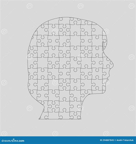 Woman Head Made Puzzle Pieces Strategy Education Stock Illustration Illustration Of Vector