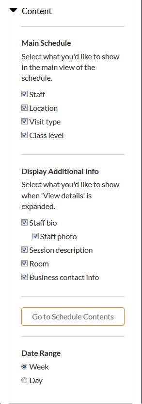 How To Hide Or Show Classes And Enrollments On The Schedule Widget