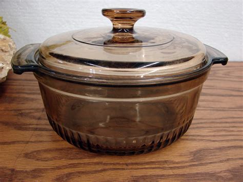Vintage Anchor Hocking Smoke Brown Ribbed Casserole W Lid Round 1436