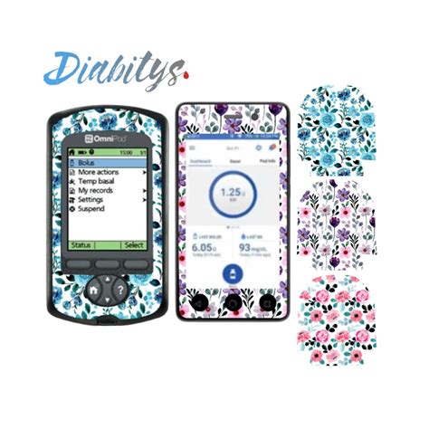 Watercolour Flowers Omnipod Insulin Pump Sticker Omnipod Pdm Sticker