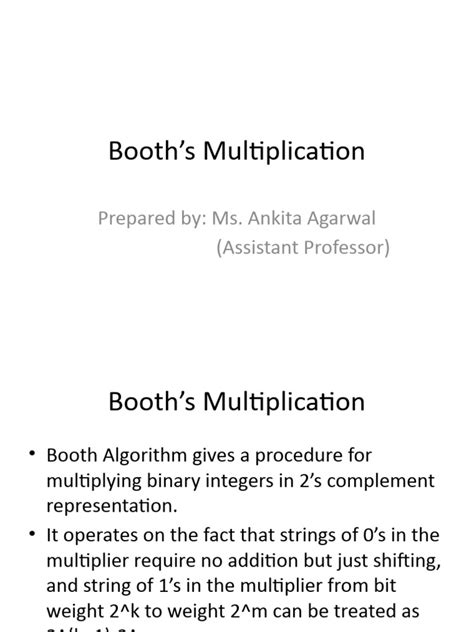 Booths Multiplication Pdf Multiplication Theory Of Computation