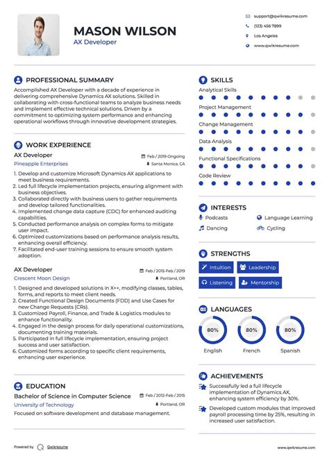 AX Developer Resume Samples Templates For