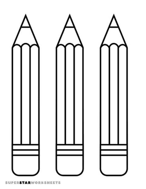 Pencil Template Free Printables Superstar Worksheets