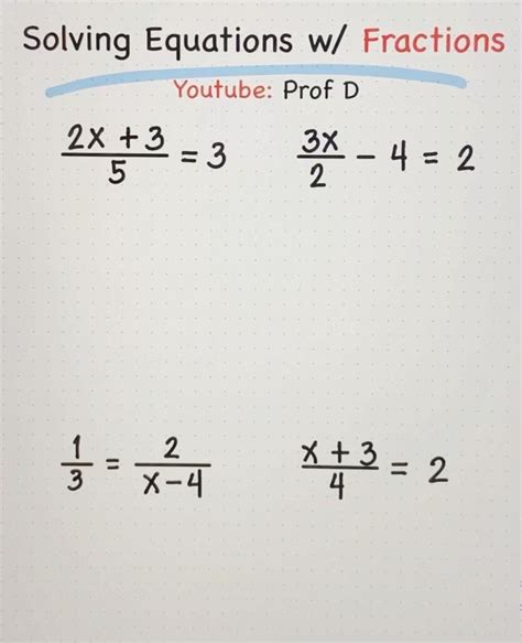 How To Solve Equations With Fractions 🤔 Math Strategies