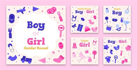 Free Vector Gender Reveal Template Design