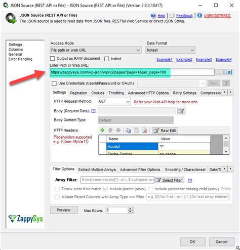 Read Wordpress Data Using Ssis Rest Api Call Zappysys Blog